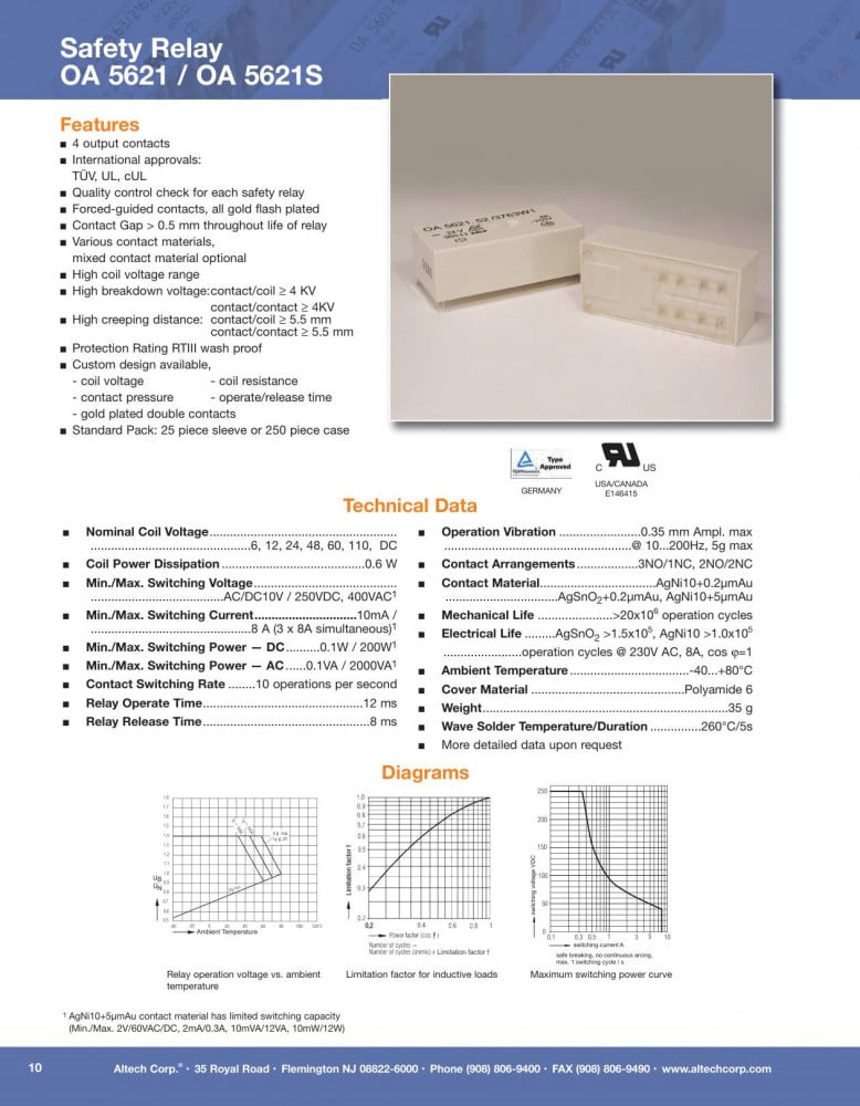 Altech safety relay documentation page 10