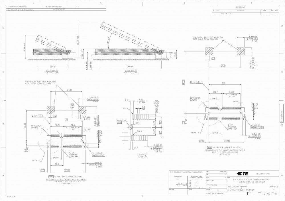 TE Connectivity 1759546-1 controlled drawing sheet 2