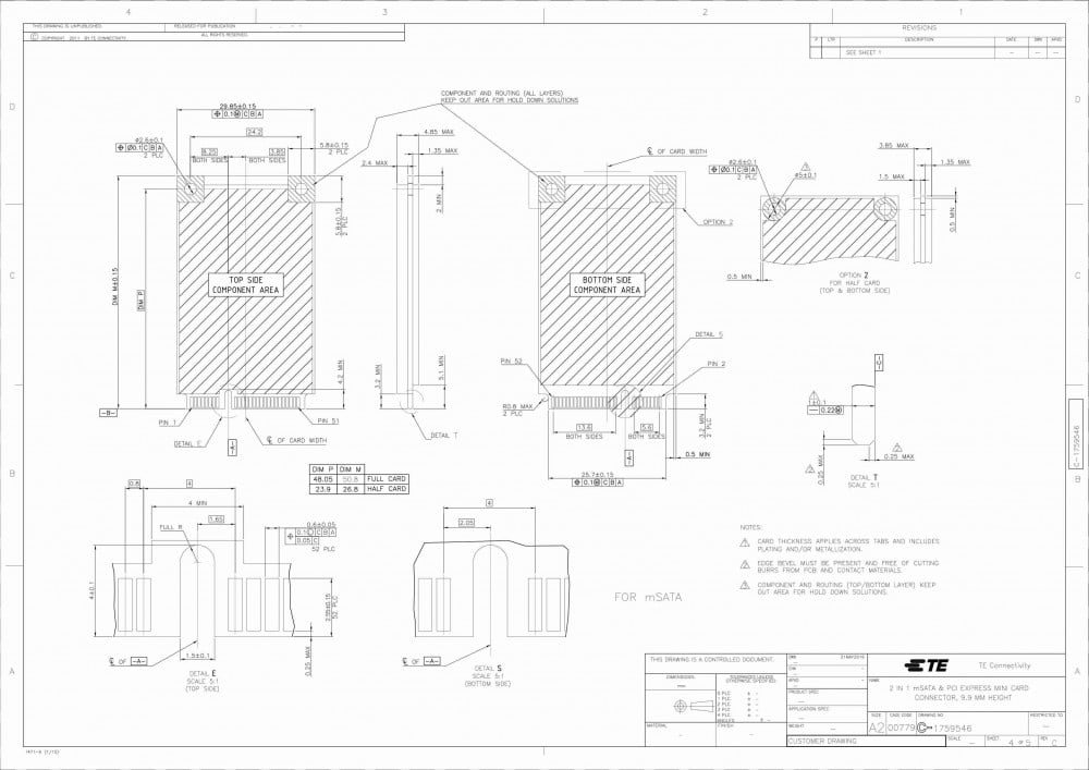 TE Connectivity 1759546-1 controlled drawing sheet 4