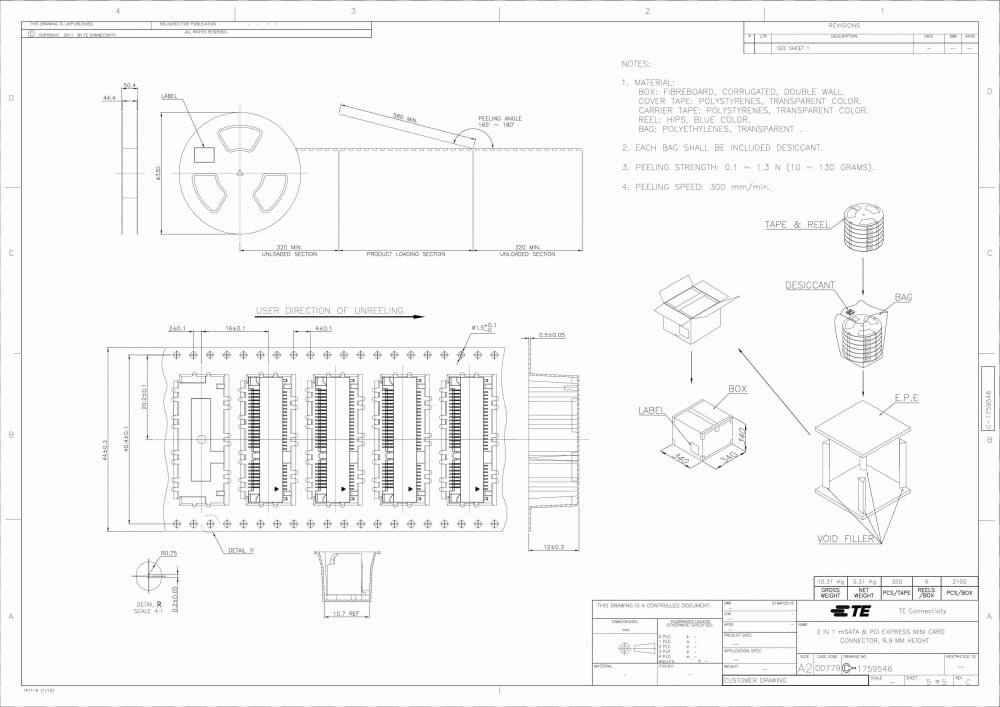 TE Connectivity 1759546-1 controlled drawing sheet 5