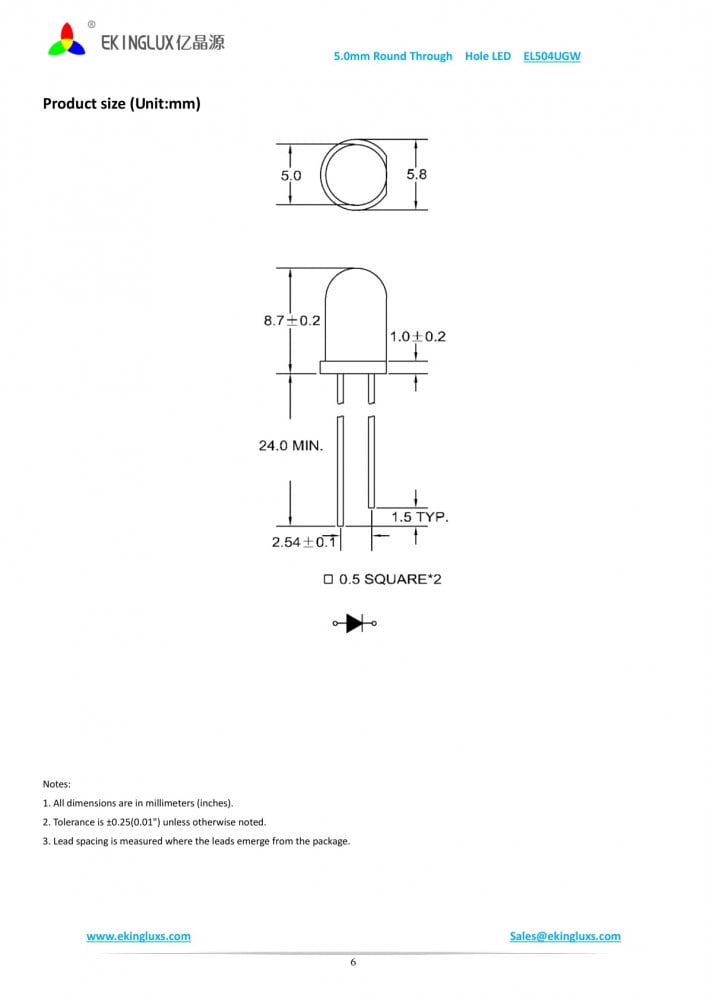 EL504UGW datasheet page 6