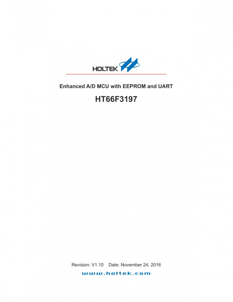 HT66F3197 technical document page 1