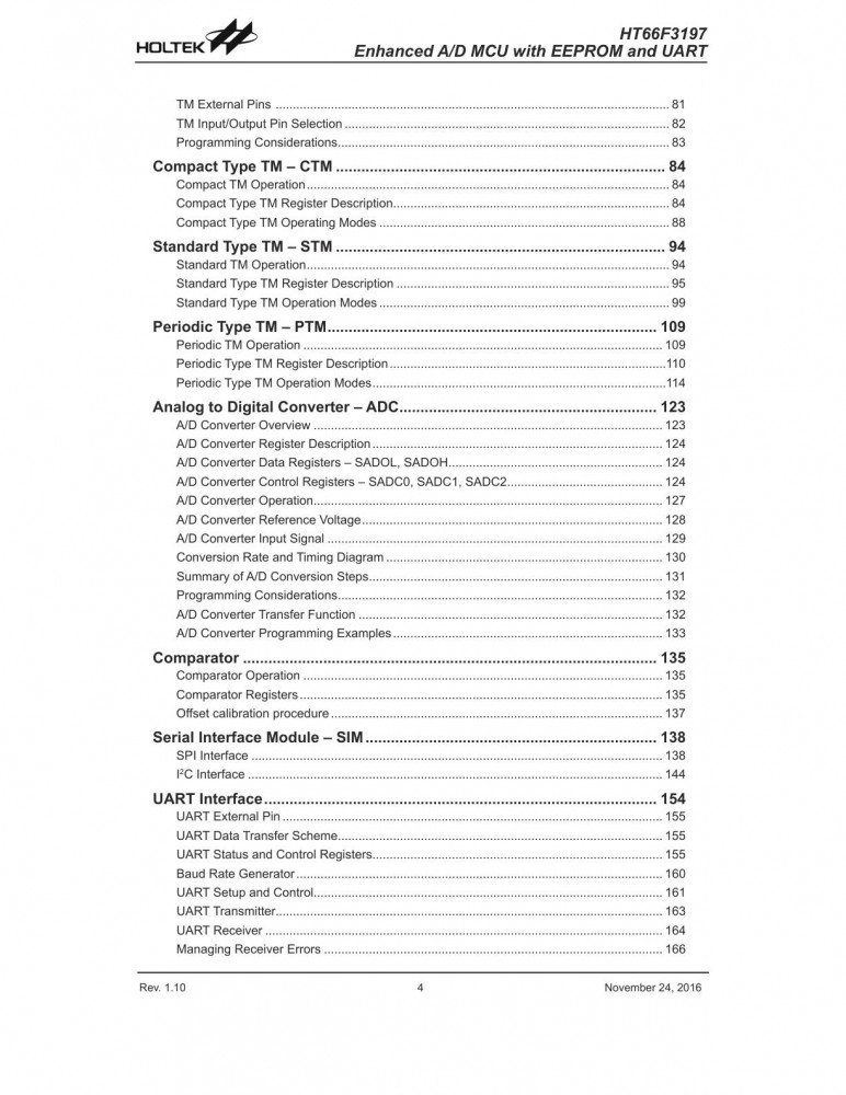 HT66F3197 technical document page 4