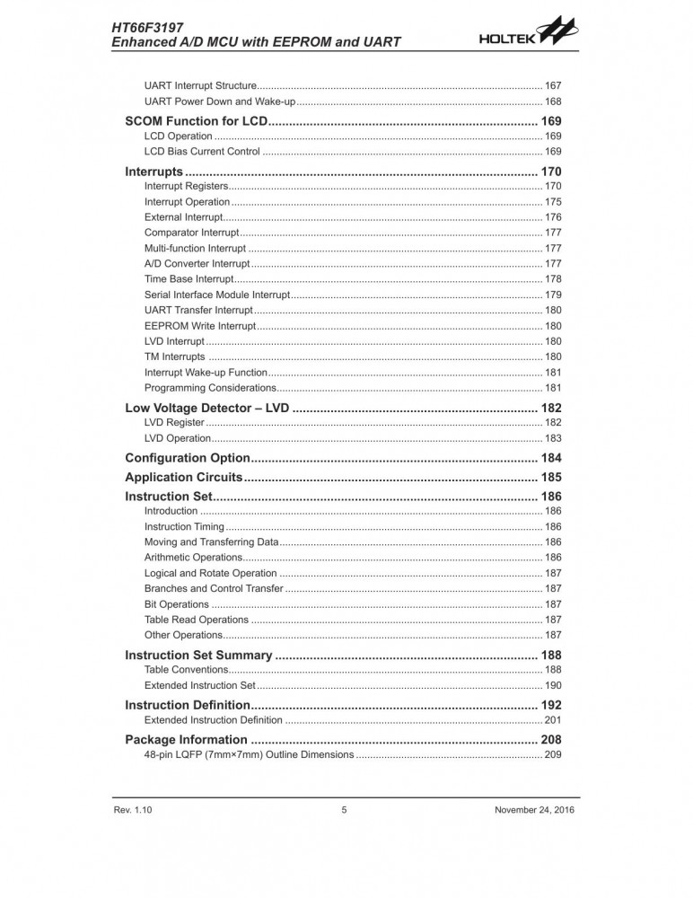 HT66F3197 technical document page 5