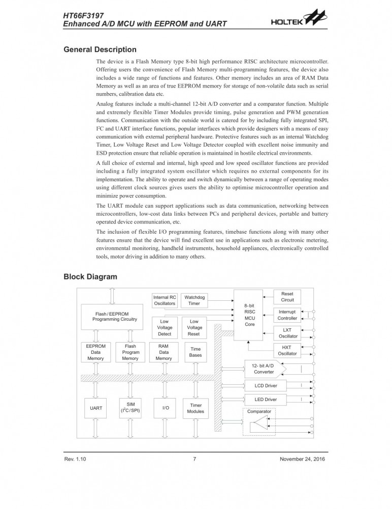 HT66F3197 technical document page 7