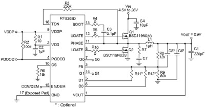 RT8208D - Programmable Output Voltage Single Synchronous Buck Controller for sale