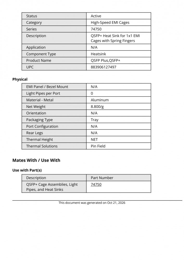 MOLEX 747500304 technical document page 2