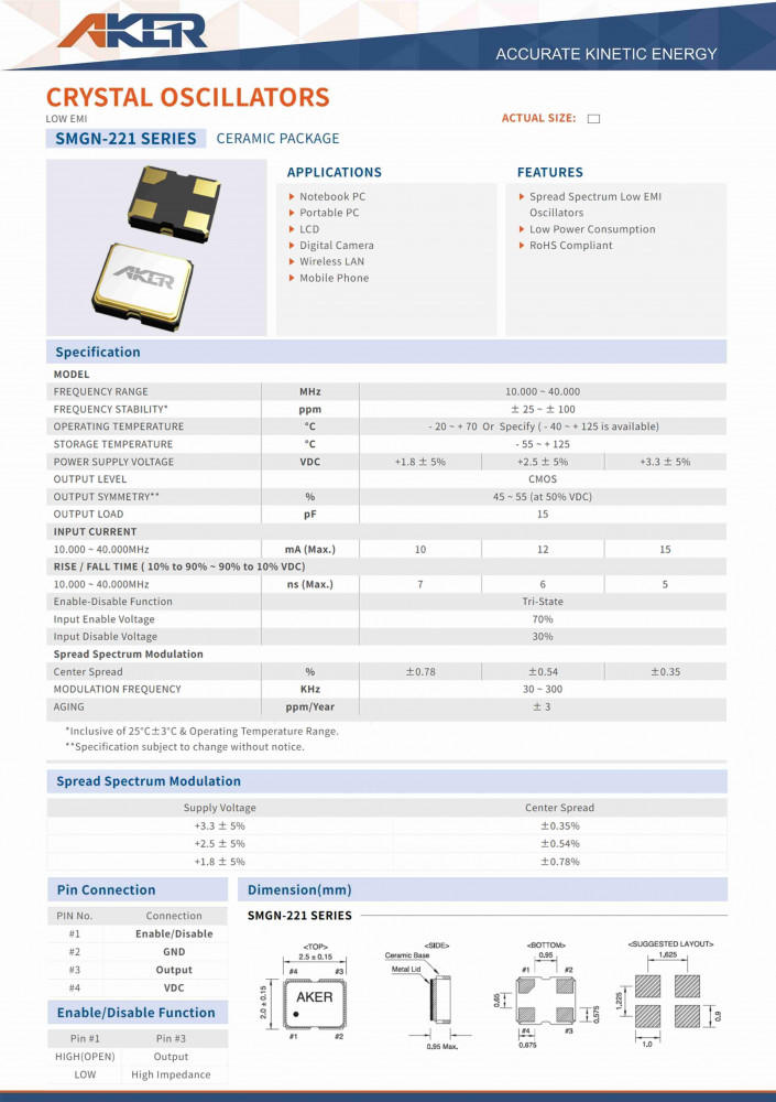 AKER SMGN-221 SERIES technical document preview