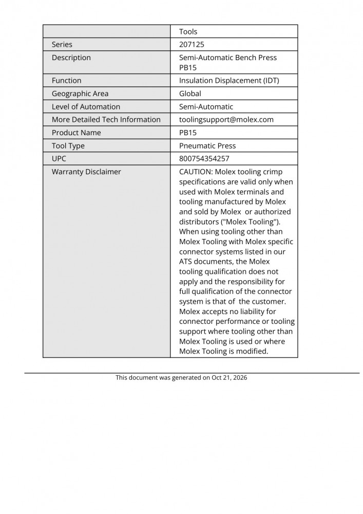 Molex PB15 product document image, page 2