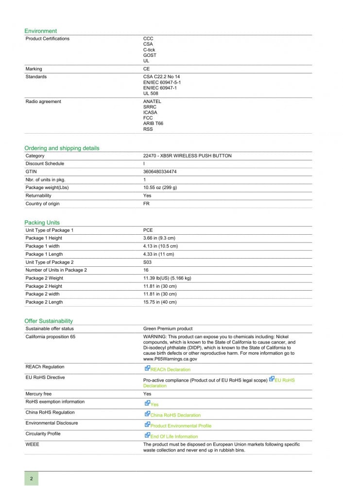 XB5RMA04 technical document page 2