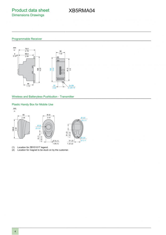 XB5RMA04 technical document page 4