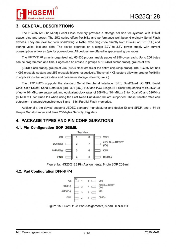 HG25Q128MW/TR datasheet page 2