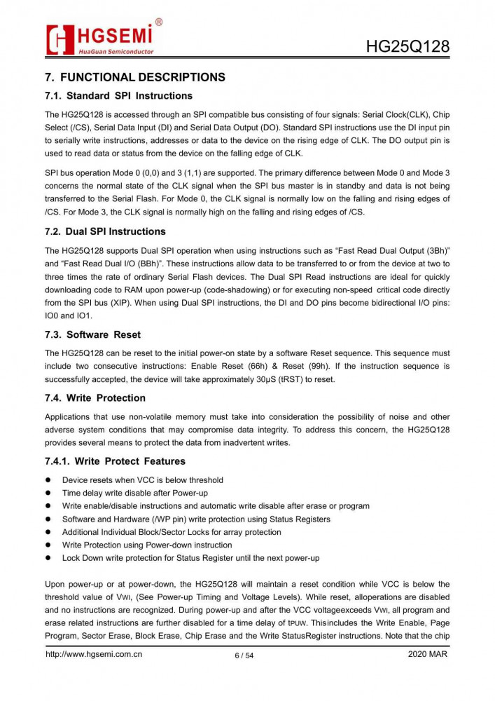 HG25Q128MW/TR datasheet page 6