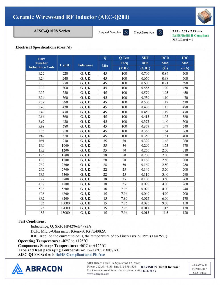AISC-Q1008 series datasheet page 2