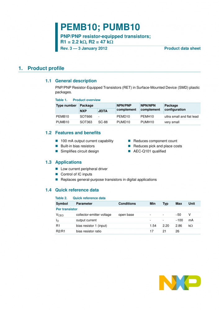 PUMB10 datasheet page 2