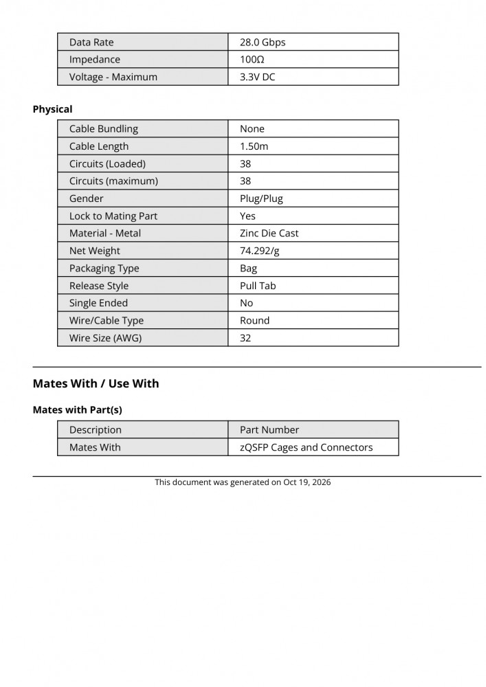 Molex cable assembly drawing, page 3