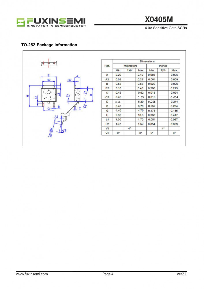 X0405M datasheet page 4
