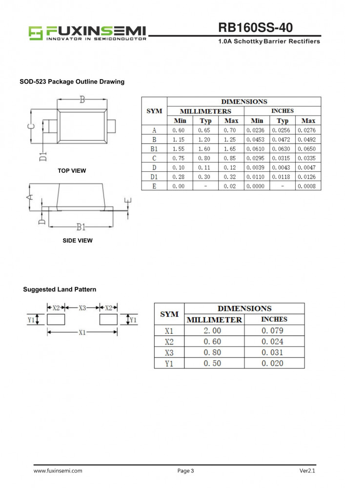 RB160SS-40 datasheet page 3