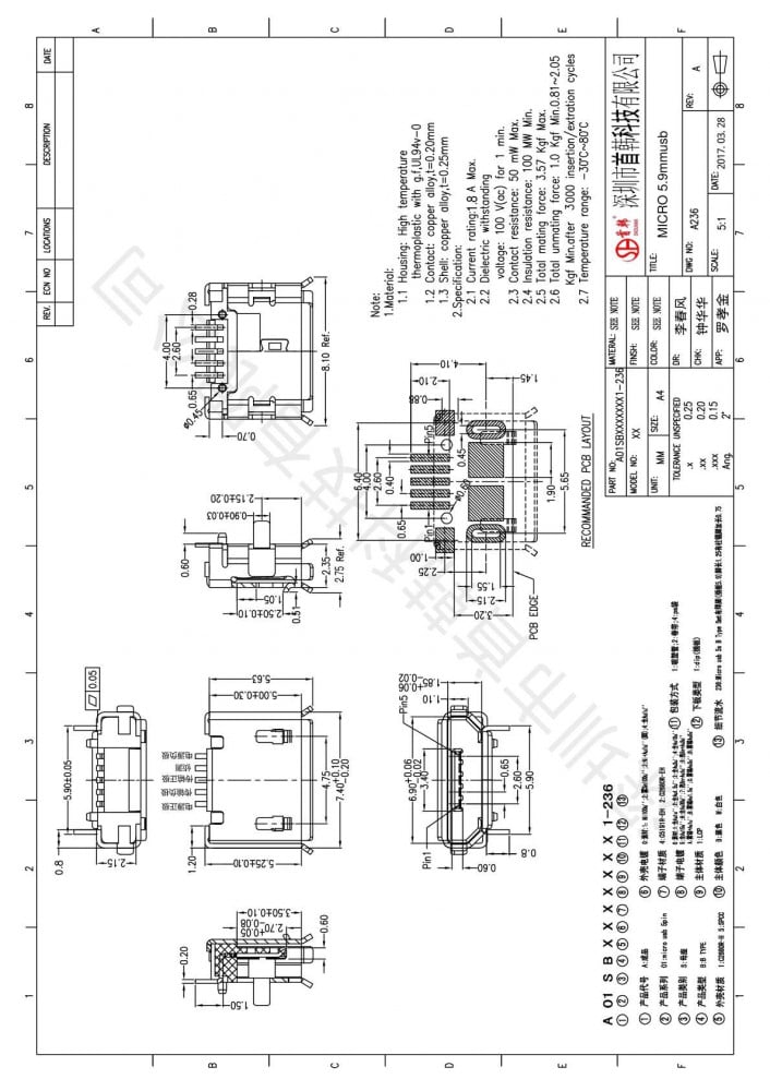 SHOU HAN MICRO 5.9mmusb specification page 1