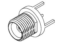 MCX Jack, Straight, Bulkhead Receptacle, PCB, Through Hole, Brass Body, Gold (Au) Plated, 50 Ohms for sale