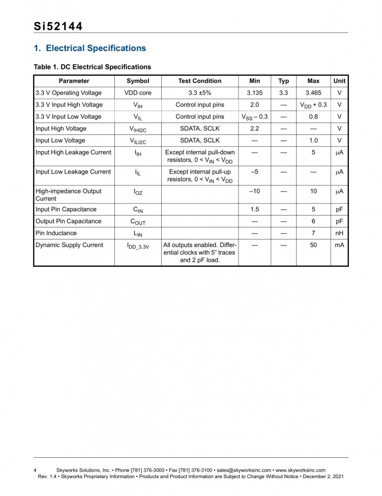 SI52144 datasheet page 4