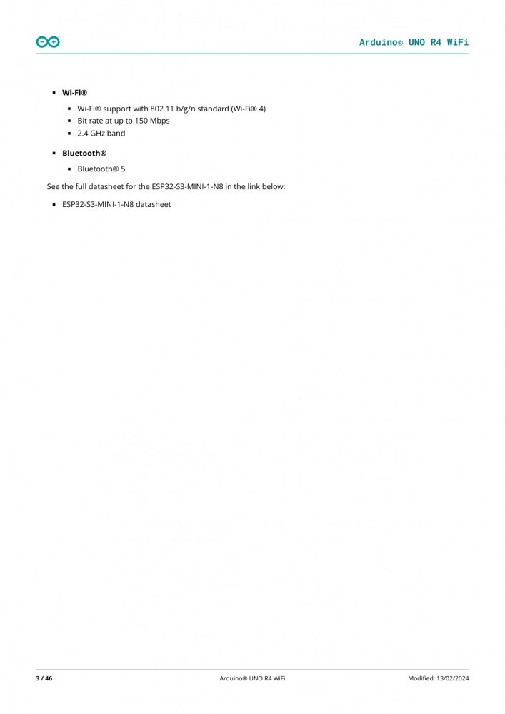 Arduino UNO R4 WiFi manual page 3