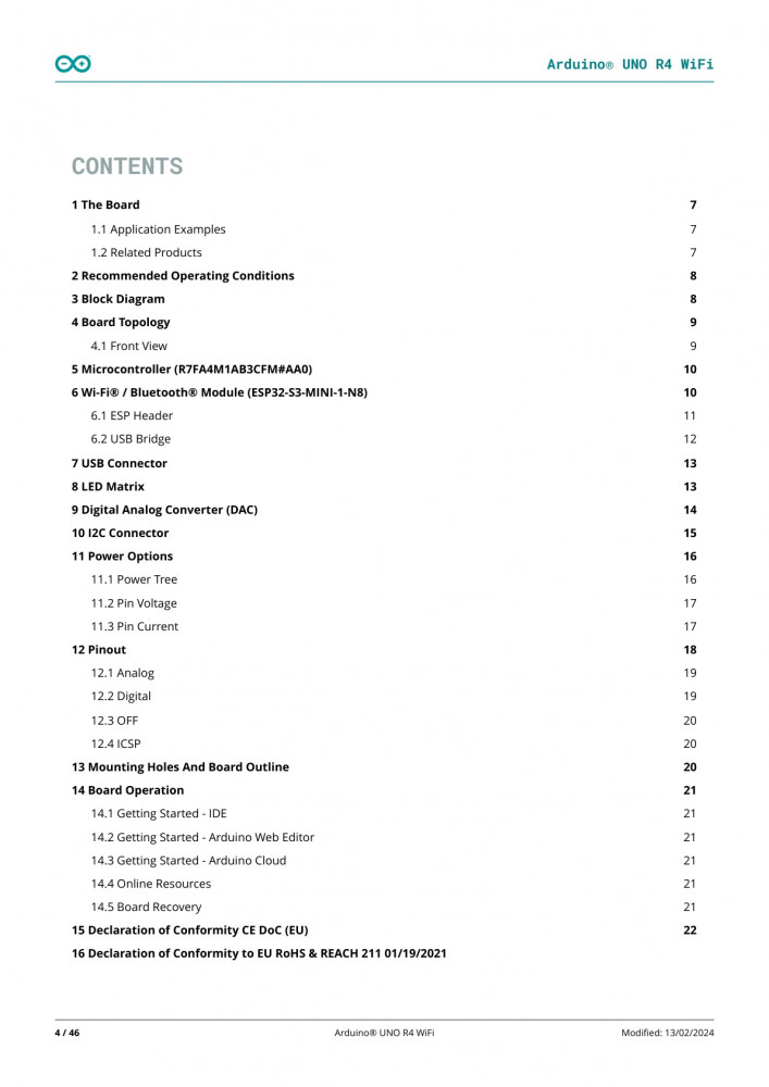 Arduino UNO R4 WiFi manual page 4
