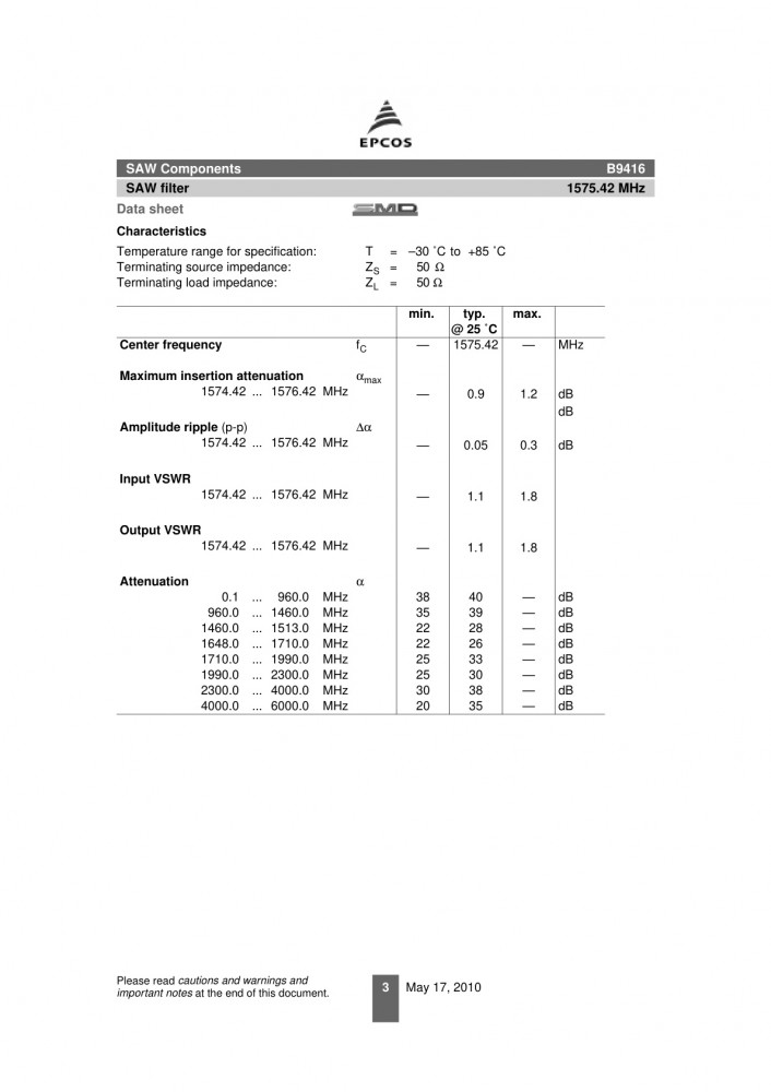 B9416 datasheet page 3