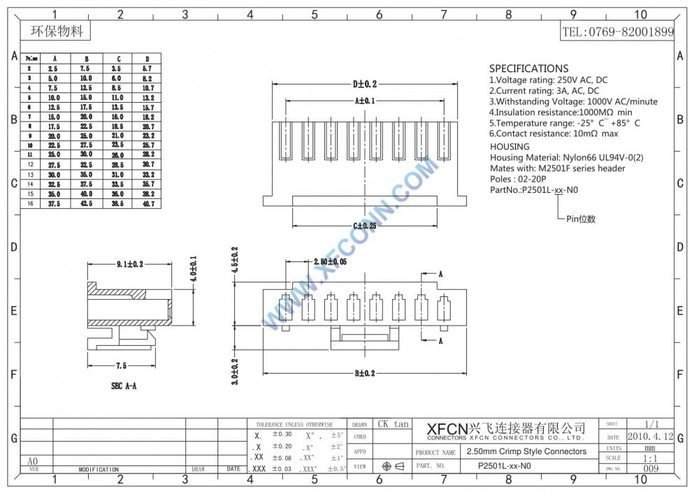 XFCN P2501L-02-N0 technical document preview