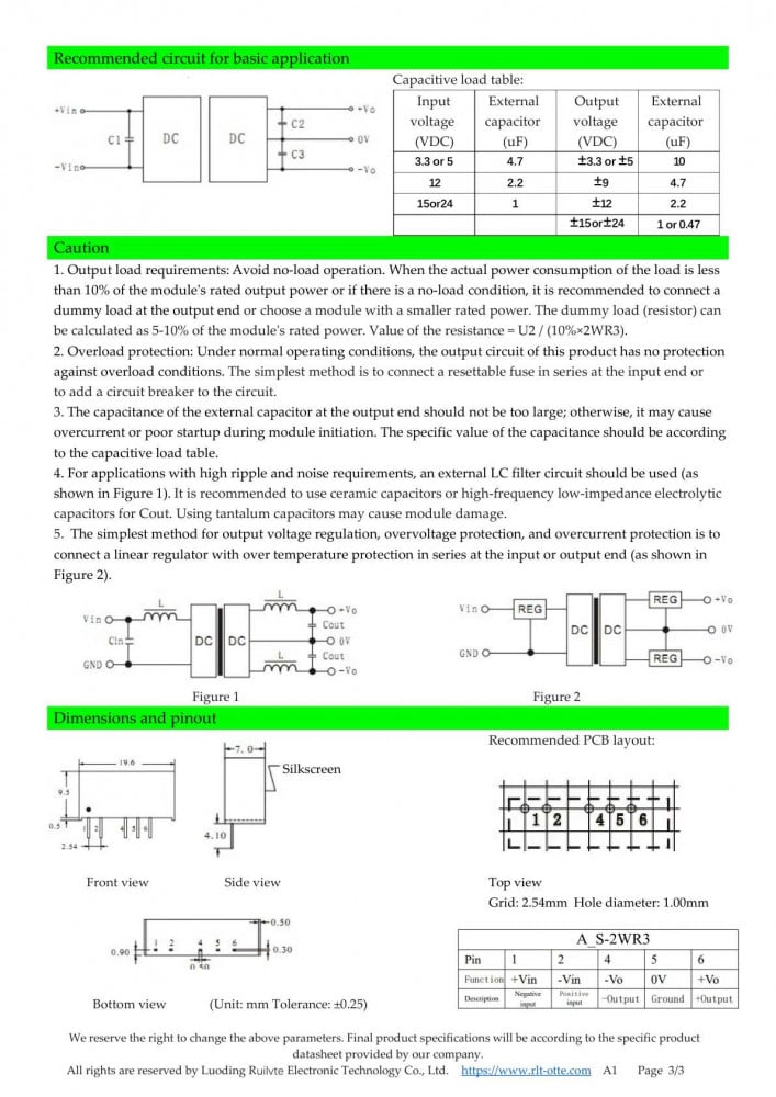 A0515S-2WR3 technical documentation page 3