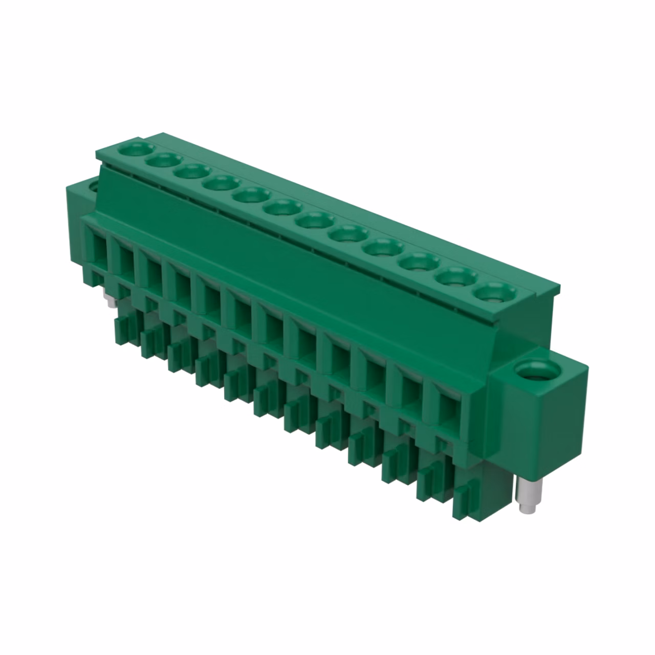 3.81mm Pitch Eurostyle Vertical Plug, with Retention Screws and Standard  Imprinting, Front Wire Entry, Green Housing, 12 Circuits for sale