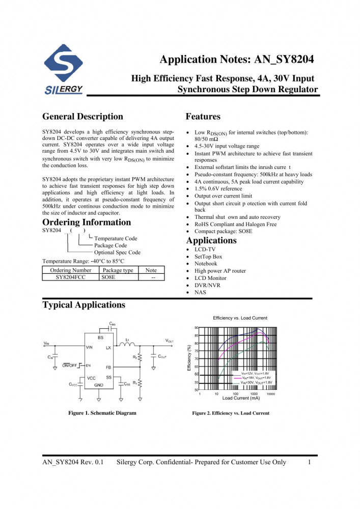 SY8204FCC datasheet page 1