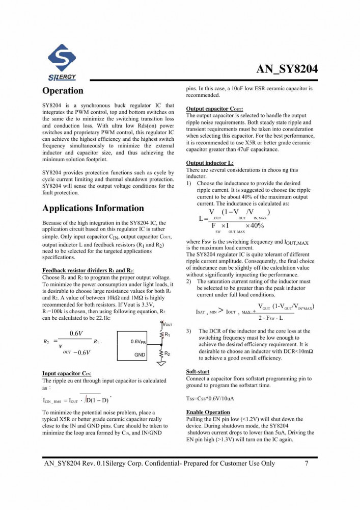 SY8204FCC datasheet page 7