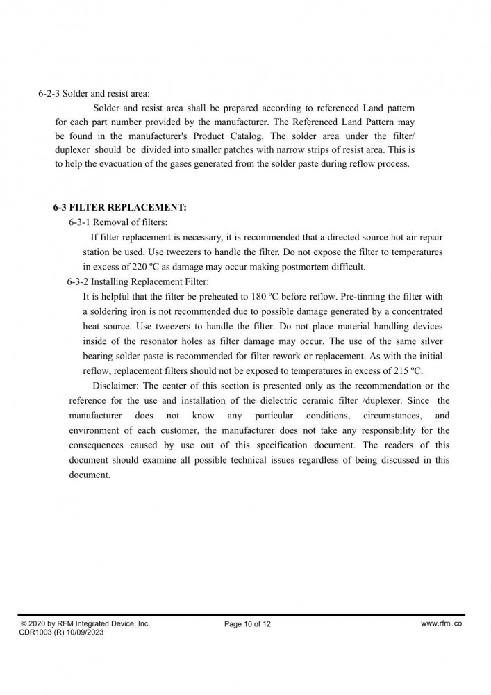 CDR1003 technical document page 10