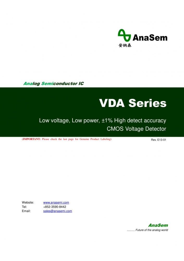 AnaSem VDA series datasheet page 1
