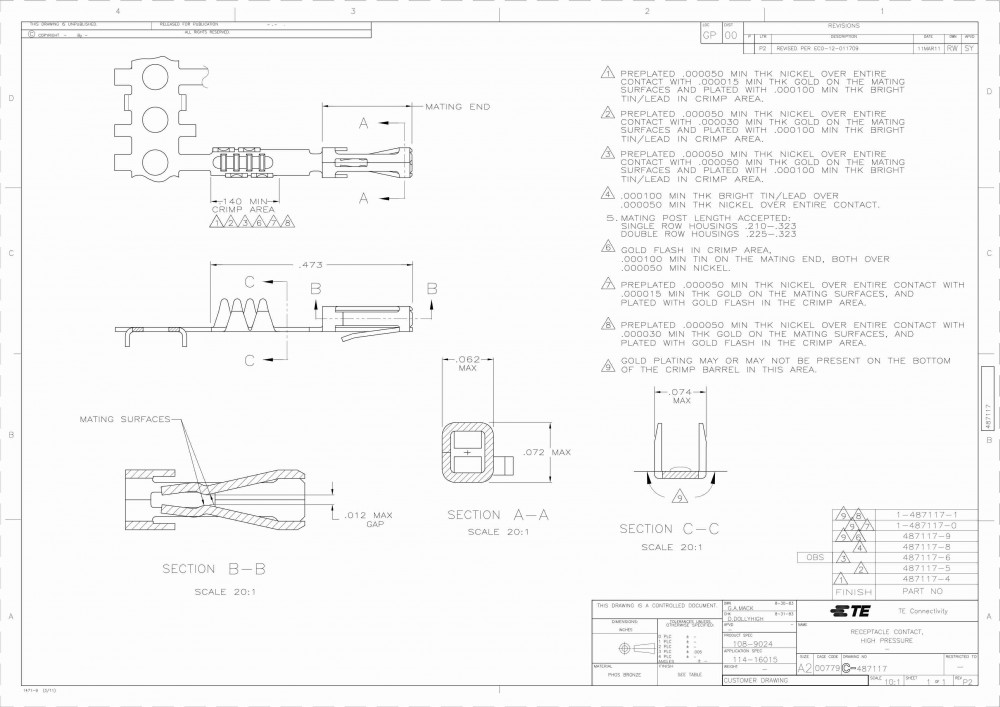 TE Connectivity 487117-9 controlled drawing preview