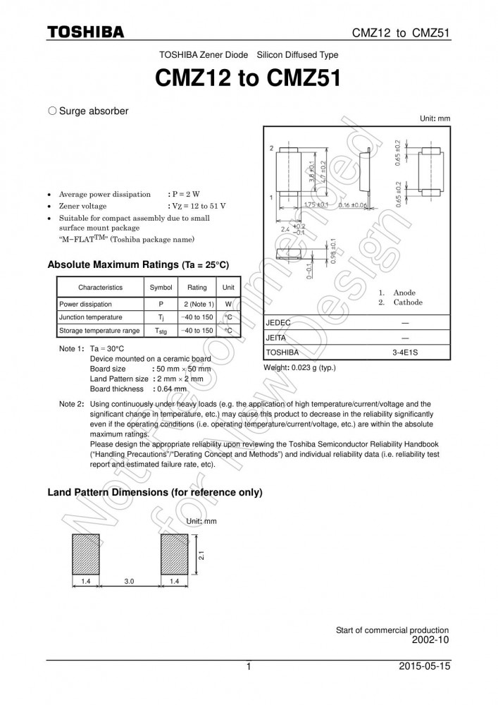 CMZ27 datasheet page 1