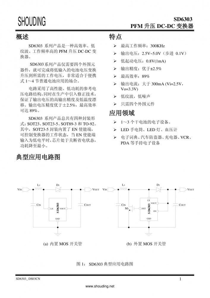 SD6303 datasheet page 1