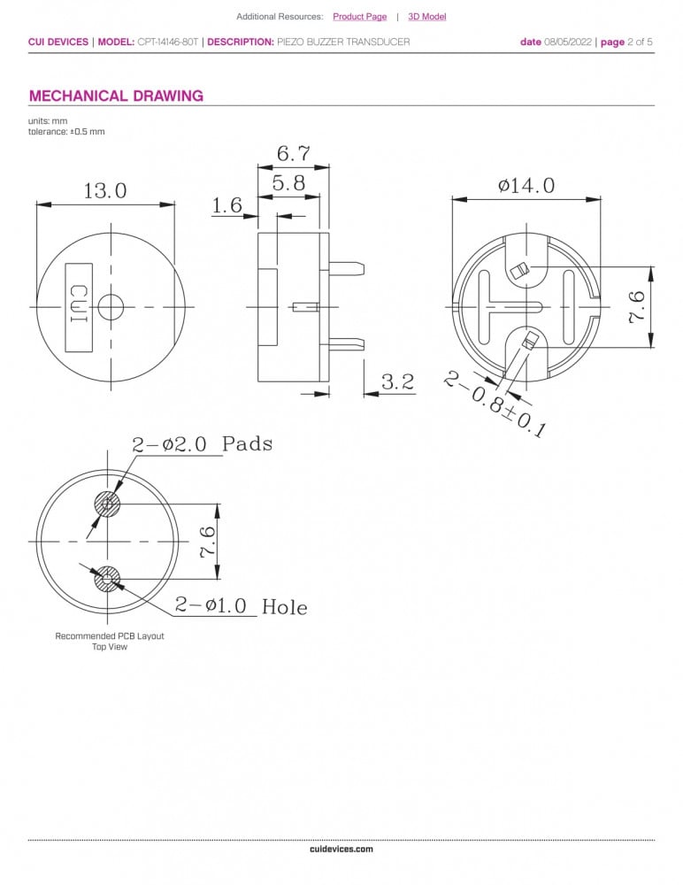 CPT-14146-80T datasheet page 2