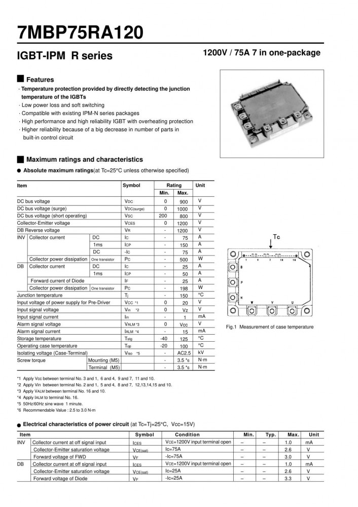 7MBP75RA-120-55 datasheet page 1