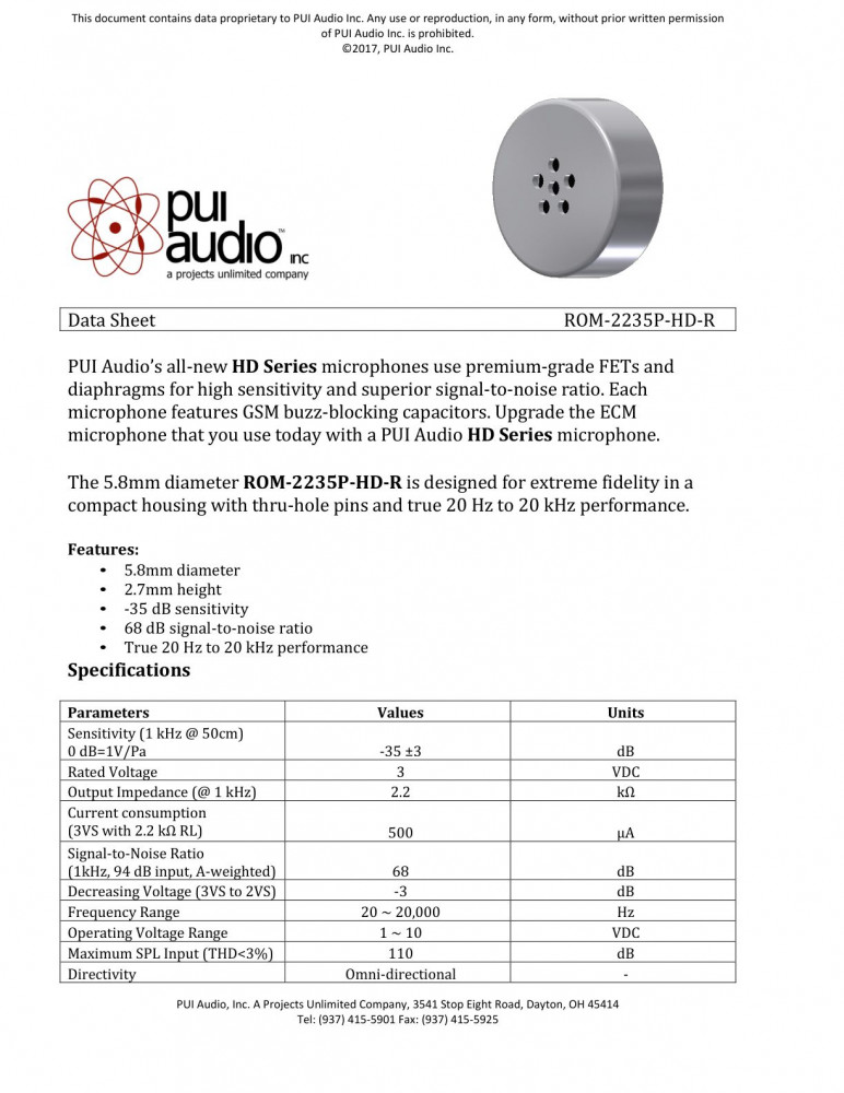 ROM-2235P-HD-R datasheet page 1
