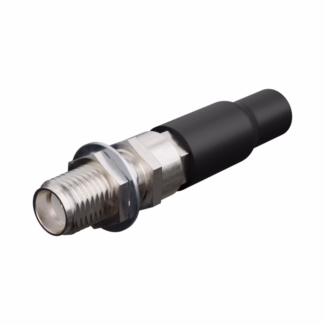 SMA Jack, Straight, Bulkhead, Crimp, RG-141, RG-303 and RG-58 Cable, Passivated Stainless Steel Body, Beryllium Copper Plated Gold Contact, 20 Piece Tray, 50 Ohms for sale