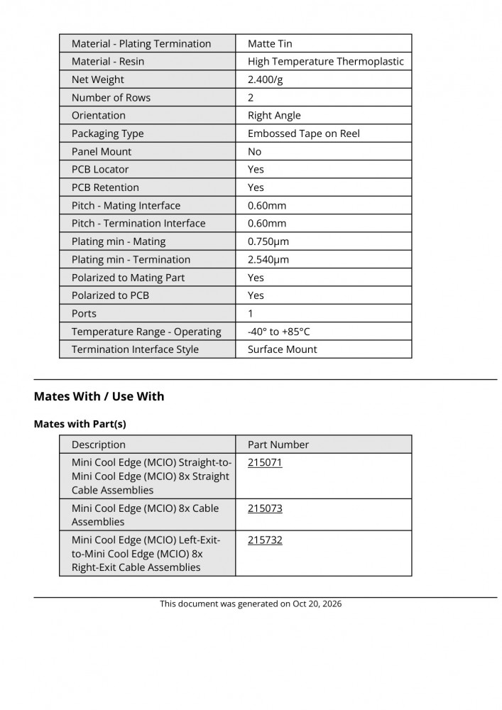 Technical document image 3 for MOLEX 2173462022