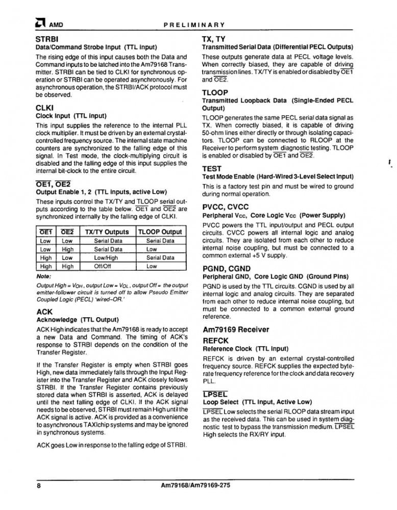 AM79169 datasheet page 8