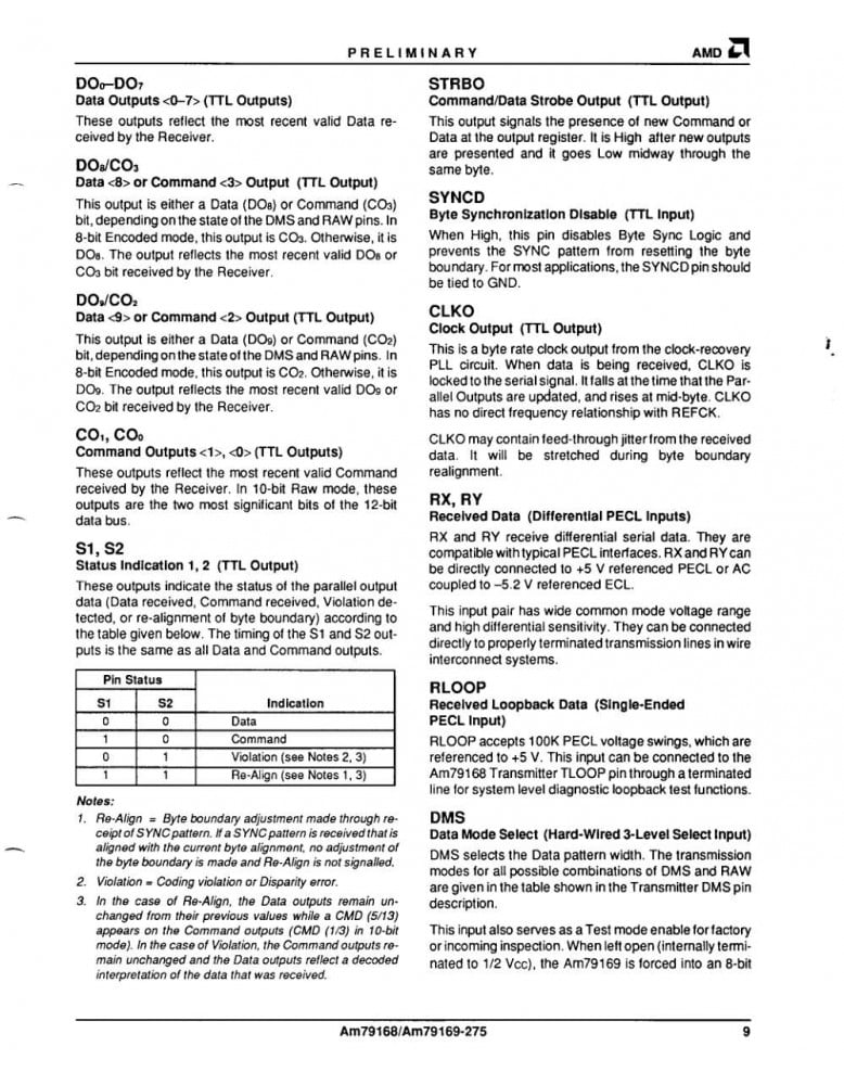 AM79169 datasheet page 9
