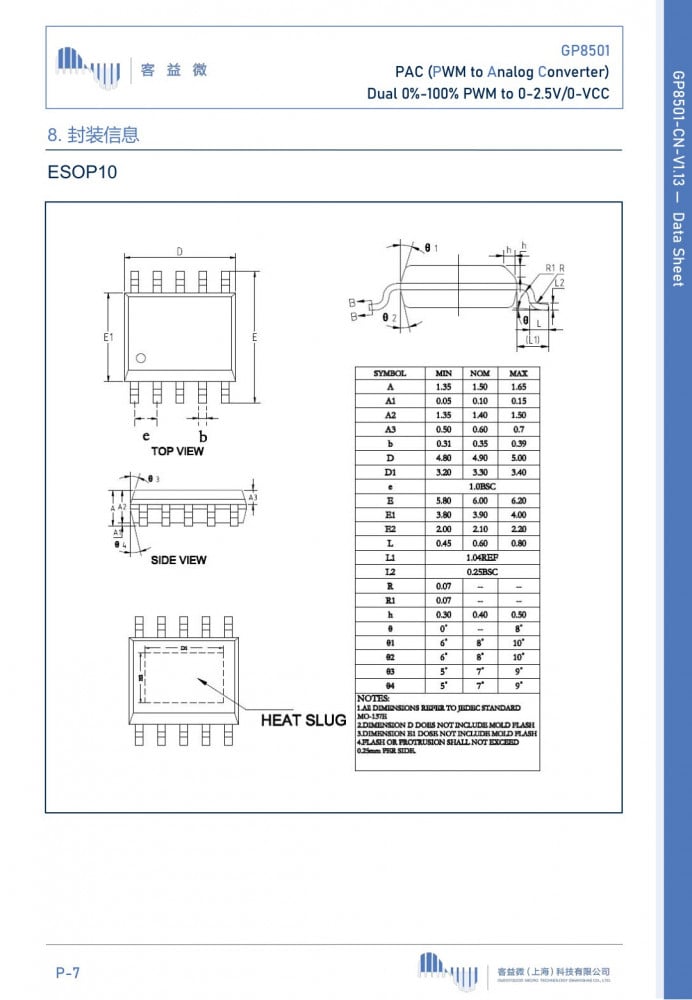 GP8501-TC50-EW datasheet page 7