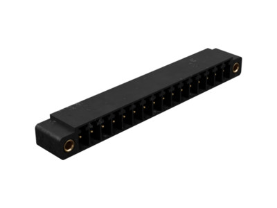 3.50mm Pitch Eurostyle Right-Angle PCB Header, with Threaded Retention Inserts, Gold (Au) Plated, Black, 16 Circuits for sale
