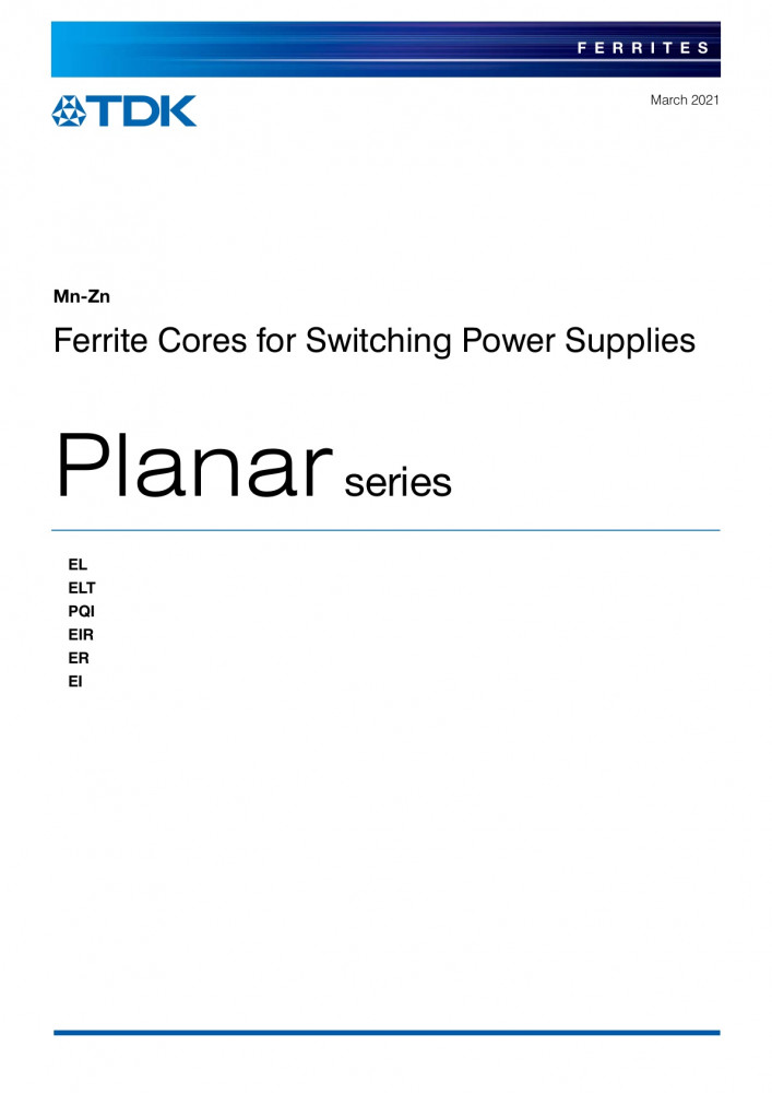 TDK planar ferrite core document page 1
