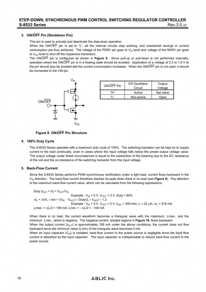 S-8533 Series datasheet page 10