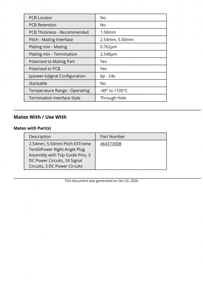 MOLEX 464363008 technical document preview, page 3